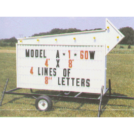 4'H x 8'L lighted arrow sign